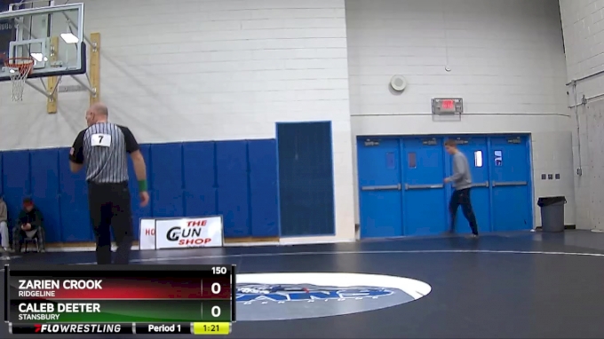 150 lbs Champ. Round 2 - Caleb Deeter, Stansbury vs Zarien Crook, Ridgeline