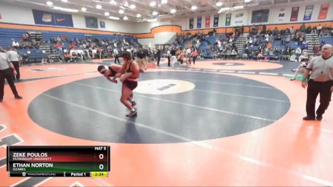 157 lbs Cons. Round 2 - Ethan Norton, Ozarks vs Zeke Poulos, Muskingum ...