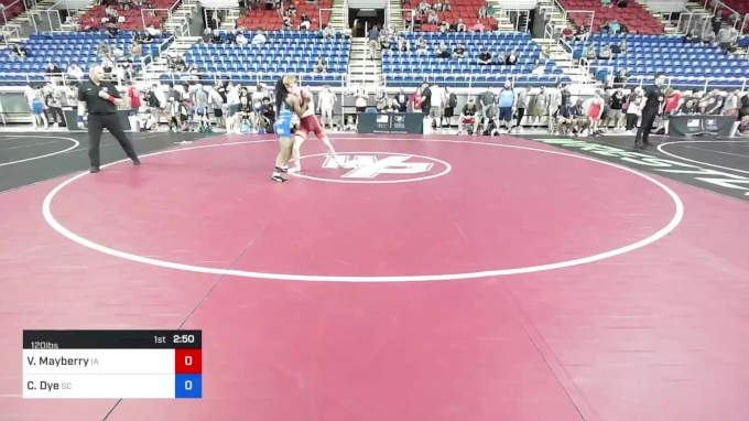 120 lbs Cons 32 #1 - Vinny Mayberry, Iowa vs Corey Dye, South Carolina