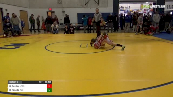 95 lbs Consy 6 - Hunter Snyder, Latrobe vs Dominic Fanella, All American