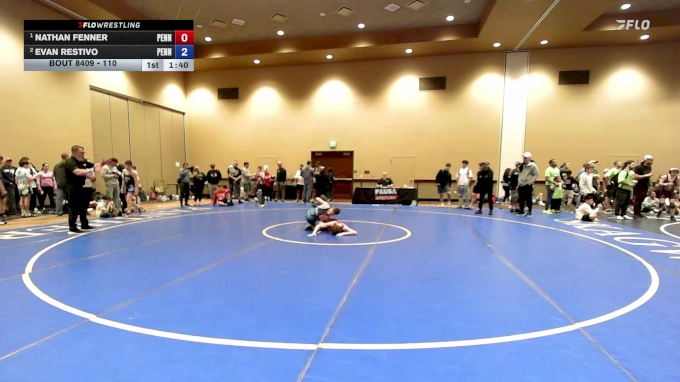 110 lbs 1st Place Match - Nathan Fenner, Pennsylvania vs Evan Restivo ...