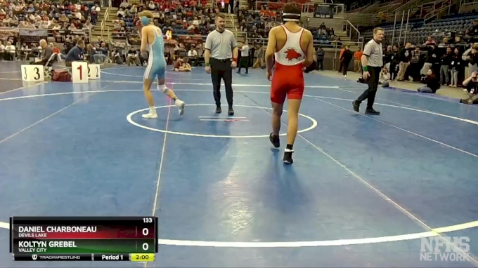 133 lbs Quarterfinal - Koltyn Grebel, Valley City vs Daniel Charboneau ...