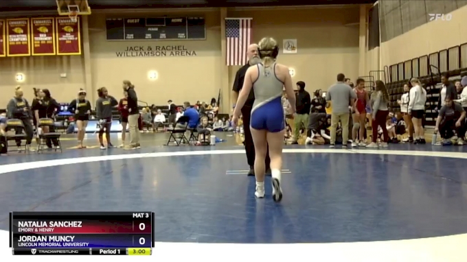 116 lbs Cons. Round 1 - Natalia Sanchez, Emory & Henry vs Jordan Muncy ...