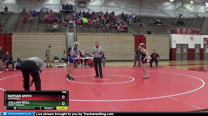 106 lbs 1st Place Match - Nathan Smith, Southport vs Jullian Roll, Perry Meridian