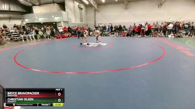 157 lbs Cons. Round 3 - Bryce BravoPacker, Brighton vs Christian Olsen ...