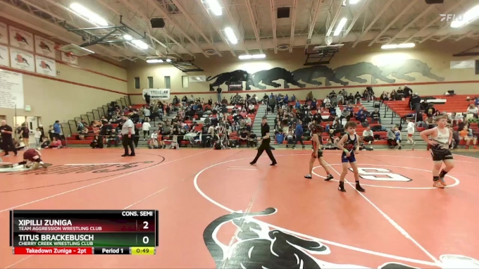 56 lbs Cons. Semi - Xipilli Zuniga, Team Aggression Wrestling Club vs ...