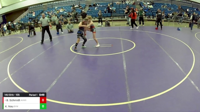 14U Girls - 105 lbs Cons. Semis - Bree Schmidt, Aviators Wrestling vs ...