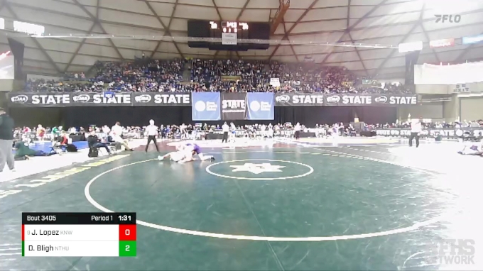 3A 190 lbs Champ. Round 2 - Jaden Lopez, Kennewick vs David Bligh ...