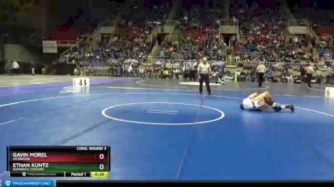 120 lbs Cons. Round 3 - Gavin Morel, Dickinson vs Ethan Kuntz, Bismarck ...