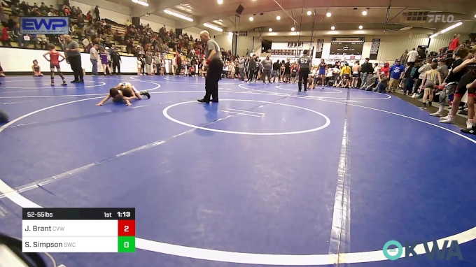 52-55 lbs Semifinal - Jayden Brant, Caney Valley Wrestling vs Sawyer ...