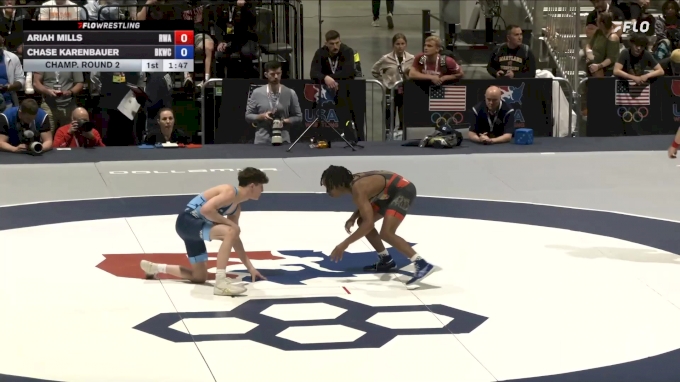 48 (2 of 3) Champ. Round 2 - Ariah Mills, Roundtree Wrestling Academy ...