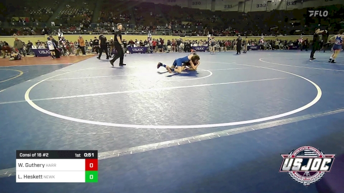 98 lbs Consi Of 16 #2 - Wyatt Guthery, Harrah Little League Wrestling ...