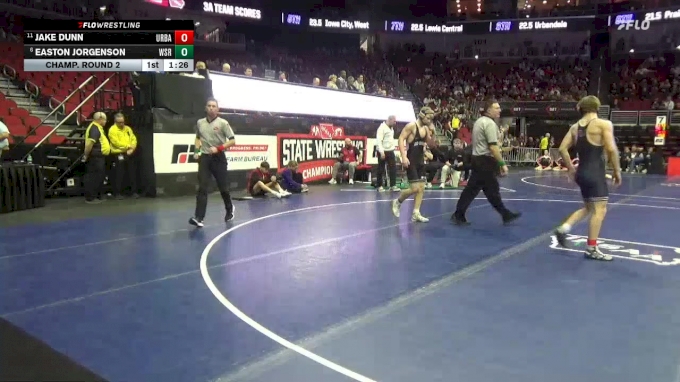 3A-150 lbs Champ. Round 2 - Jake Dunn, Urbandale vs Easton Jorgenson ...
