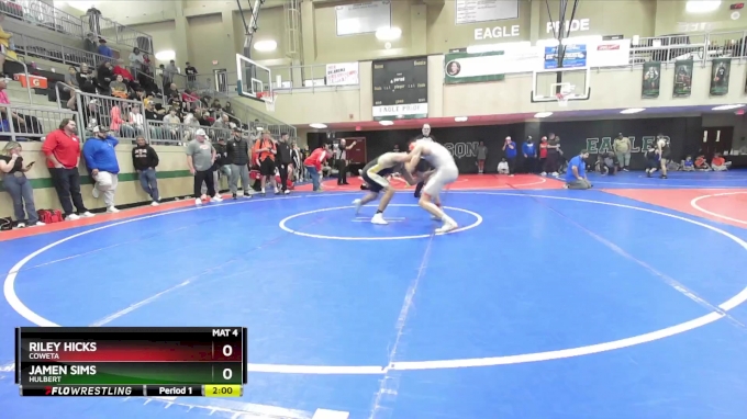 190 lbs Quarterfinal - Riley Hicks, Coweta vs Jamen Sims, HULBERT