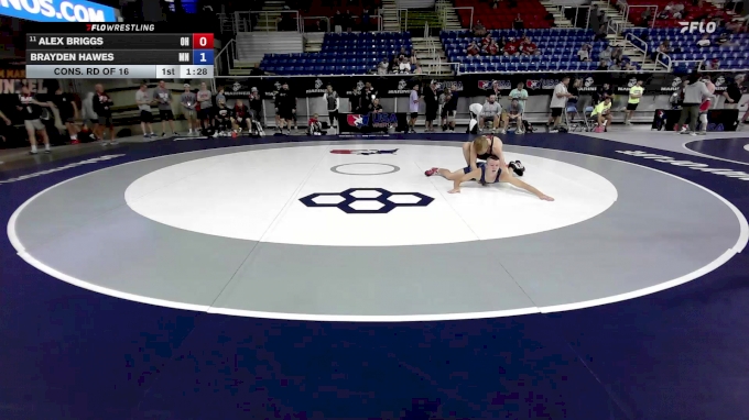 126 lbs Cons. Rd Of 16 - Alex Briggs, OH vs Brayden Hawes, MN