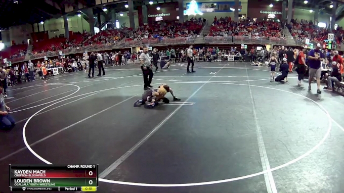 55 lbs Champ. Round 1 - Kayden Mach, Crofton-Bloomfield vs Louden Brown ...