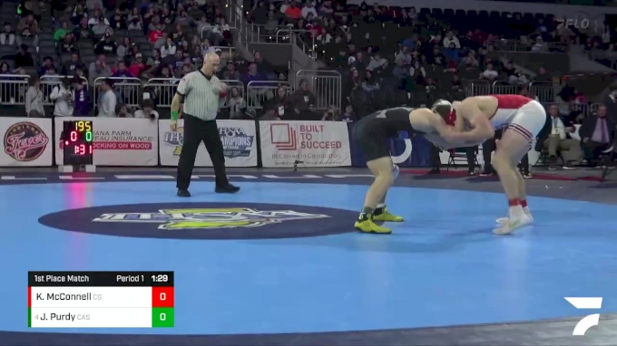 195 lbs 1st Place Match - John Purdy, Castle vs Kaden McConnell, Center ...