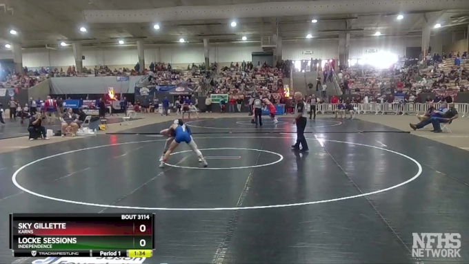 AA 106 lbs Quarterfinal - Locke Sessions, Independence vs Sky Gillette ...