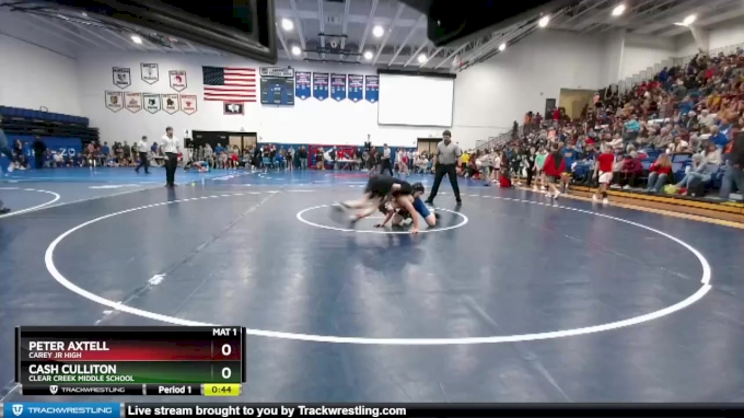 127 lbs Champ. Round 1 - Peter Axtell, Carey Jr High vs Cash Culliton ...
