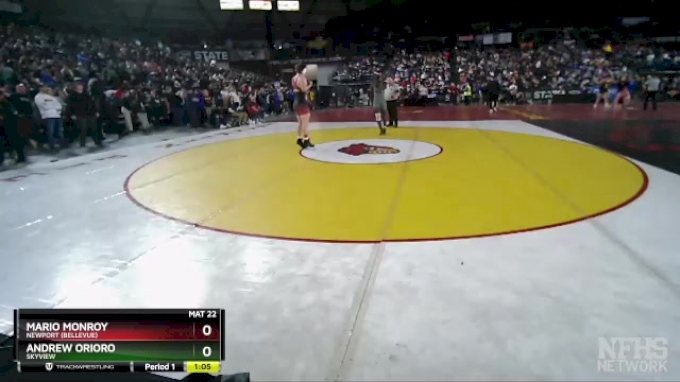 4A 215 lbs Champ. Round 1 - Mario Monroy, Newport (Bellevue) vs Andrew ...