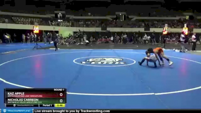 80 lbs Round 1 - Kaz Apple, Smith Mountain Lake Wresatling vs Nicholas ...