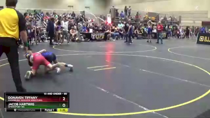 85 lbs Champ. Round 1 - Jacob Hartwig, Springport WC vs Donaven Tiffany ...