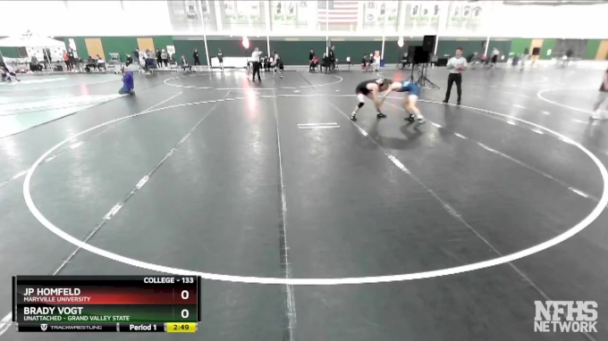 133 lbs Semifinal - Jp Homfeld, Maryville University vs Brady Vogt ...