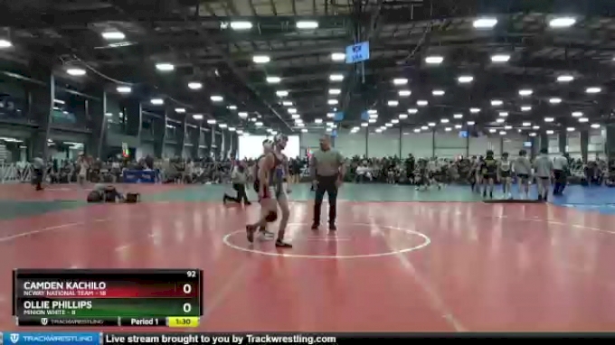 92 lbs Round 3 (6 Team) - Camden Kachilo, NCWAY National Team vs Ollie ...