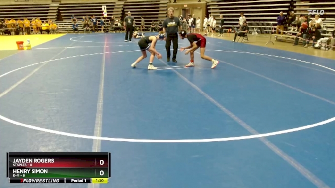 95 lbs Semis & 1st Wrestleback (8 Team) - Henry Simon, K-M vs Jayden Rogers, Staples