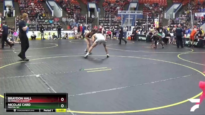 130 lbs Quarterfinal - Nicolas Card, Fenton WC vs Braydon Hall ...