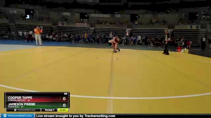 88 lbs Finals (8 Team) - Cooper Tappe, Staples-Motley vs Jameson Priebe ...