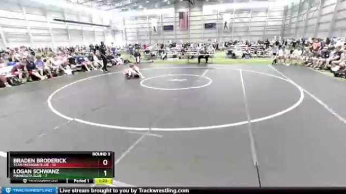 113 lbs Round 3 (8 Team) - Braden Broderick, Team Michigan Blue vs ...