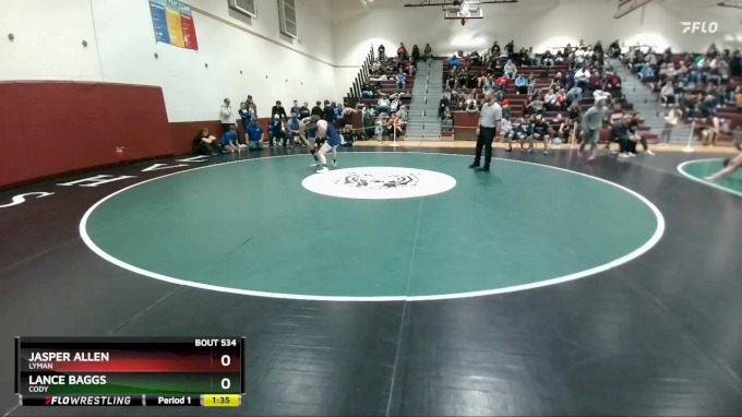 126 lbs Quarterfinal - Jasper Allen, Lyman vs Lance Baggs, Cody