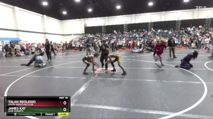 106 lbs Cons. Semi - James Kay, Dixie Hornets vs Talan Reolegio, Gator ...