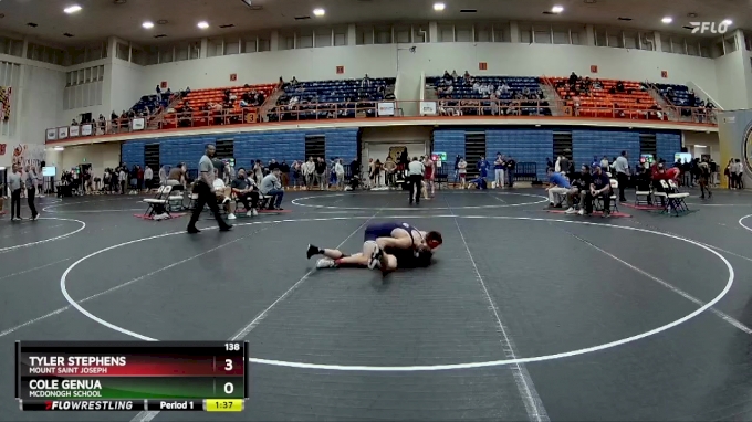 138 lbs Quarterfinal - Tyler Stephens, Mount Saint Joseph vs Cole Genua ...