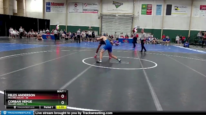 126 lbs Quarterfinals (8 Team) - Miles Anderson, Millard South vs ...