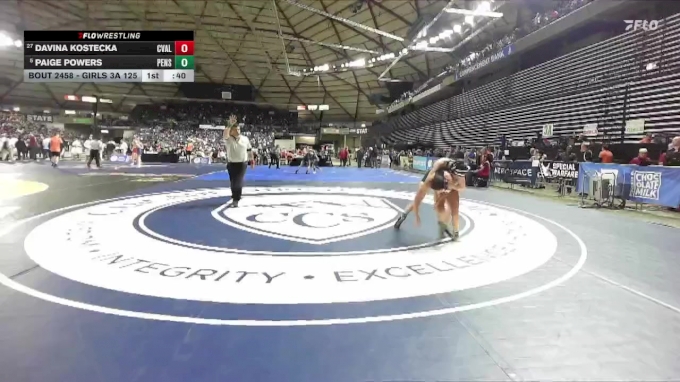 Girls 3A 125 lbs Cons. Round 2 - Davina Kostecka, Central Valley (Girls ...