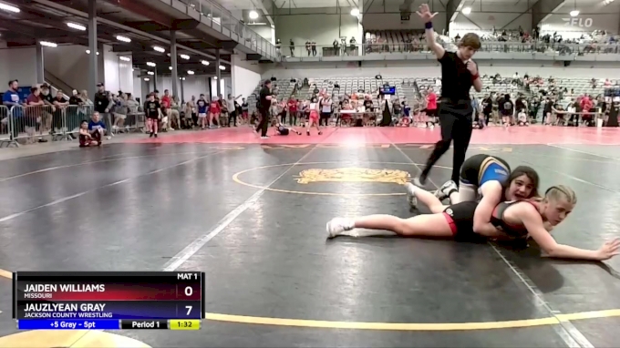 121-127 lbs Round 1 - Jaiden Williams, Missouri vs Jauzlyean Gray ...