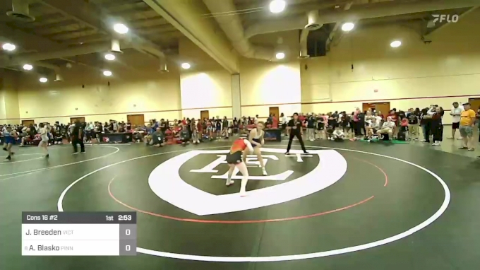 112 lbs Cons 16 #2 - Jaden Breeden, Victory Wrestling vs Aspen Blasko ...