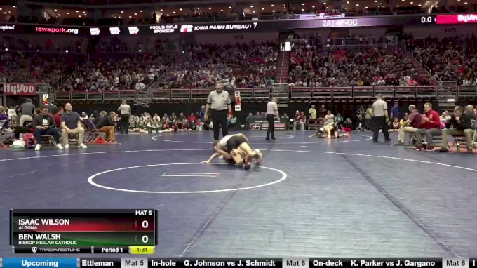 2A-120 lbs Champ. Round 1 - Isaac Wilson, Algona vs Ben Walsh, Bishop ...
