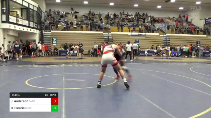 184 lbs Consi Of 8 #2 - Jhaquan Anderson, Gardner-Webb vs Drew Clearie ...