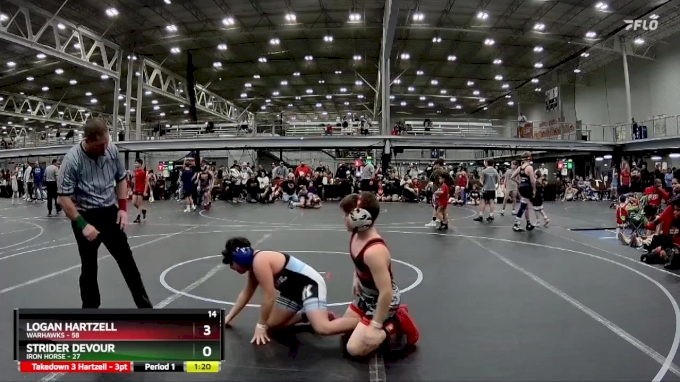 130 lbs Round 2 (4 Team) - Strider Devour, Iron Horse vs Logan Hartzell, Warhawks