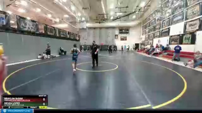 97 lbs Round 3 - Braylon Bjork, Wrecking Crew Wrestling Cllub vs Deven ...