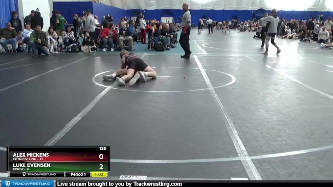 126 lbs Round 5 (8 Team) - Alex Mickens, CP Wrestling vs Luke Evensen ...