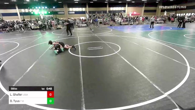98 lbs Consi Of 8 #1 - Luke Shafer, Legacy WC vs Derrick Tyus, 7 Virtues WC