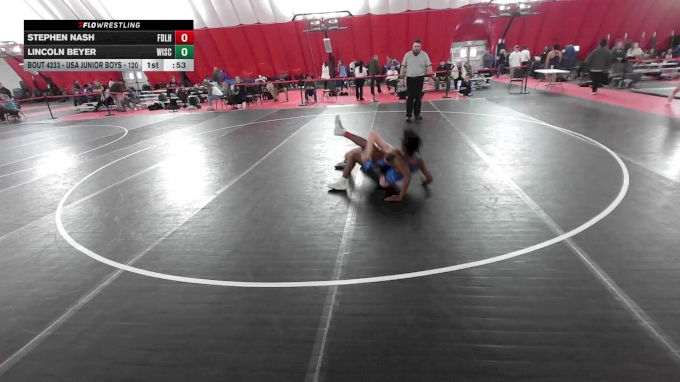 USA Junior Boys - 120 lbs 5th Place Match - Lincoln Beyer, Wisconsin vs ...