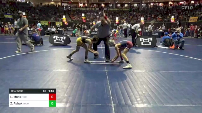 92 lbs Round Of 16 - Logan Moss, Forest Hills vs Zach Rehak, Thomas ...