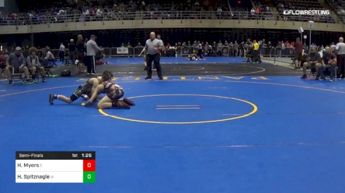 105 lbs Semifinal - Hayden Myers, E vs Hunter Spitznagle, W