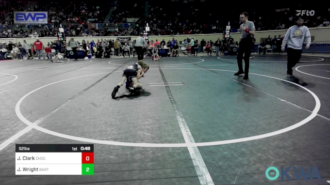 52 lbs Consi Of 8 #2 - Jayce Clark, Choctaw Ironman Youth Wrestling vs ...
