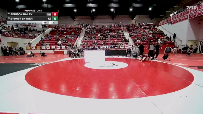 JH 110 lbs Cons. Round 4 - Sydney Snyder, KINGFISHER JH vs Addison ...